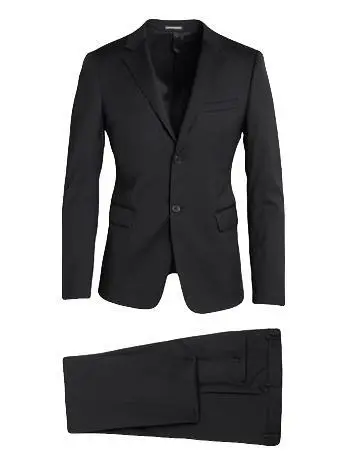 Emporio Armani Suit Size Wool, Elastane - Black