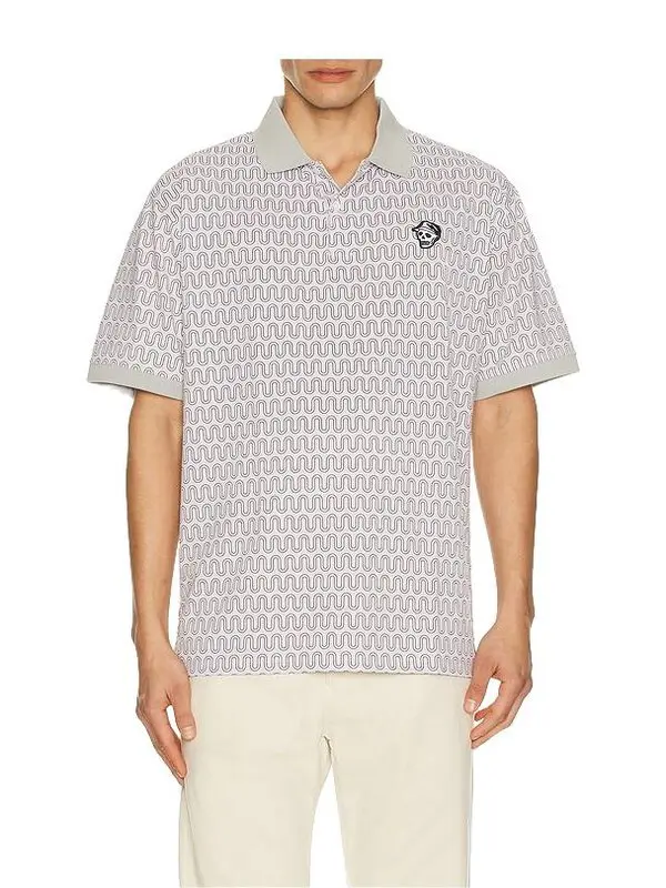 DEVEREUX GOLF The Disco Rodeo Polo In Grey - Light Grey