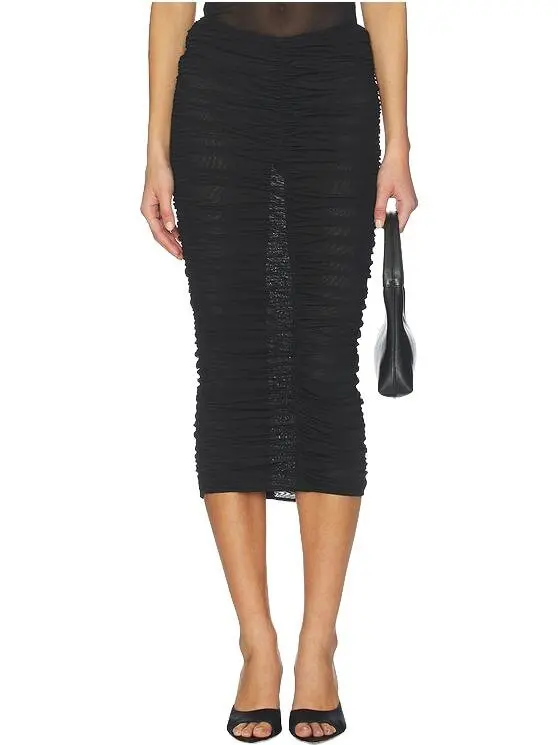 SEROYA Auralee Mesh Skirt - Black