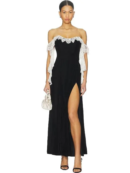 For Love & Lemons La Vie En Bow Maxi Dress - Black