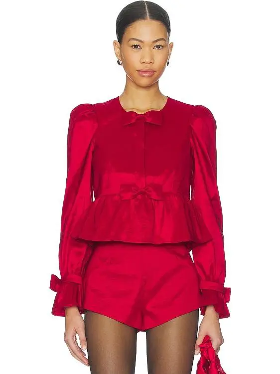 For Love & Lemons Lucia Top - Red