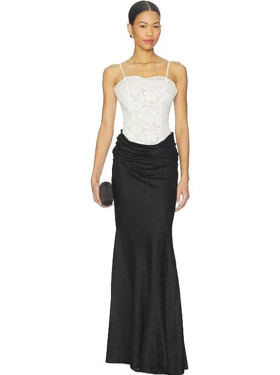 For Love & Lemons Karissa Maxi Gown - Black