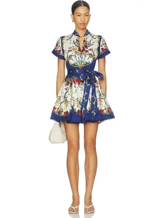 Alice + Olivia Lucy Mini Shirt Dress With Tie Belt - Gilded Rose