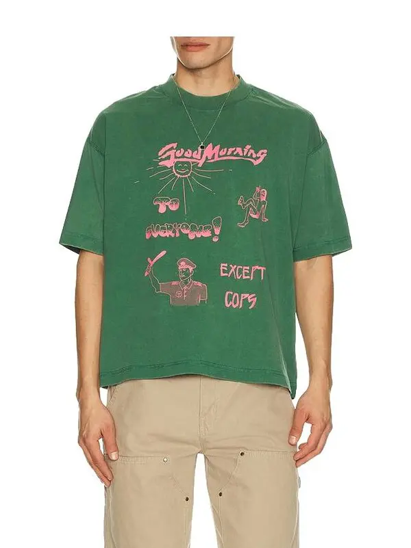 JUNGLES Good Morning Cops Vintage Tee - Green