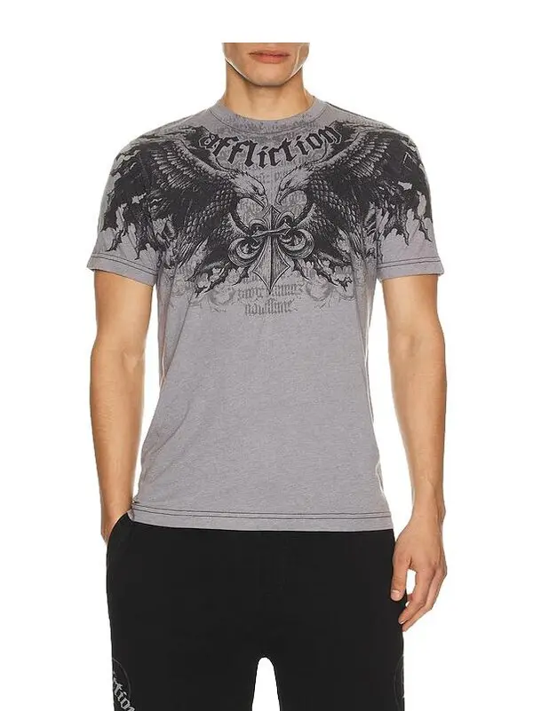 AFFLICTION Homage Tee In Grey - Silver