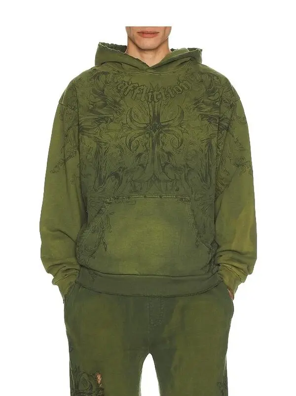 AFFLICTION Jump Hoodie - Vintage Green Vapor Wash