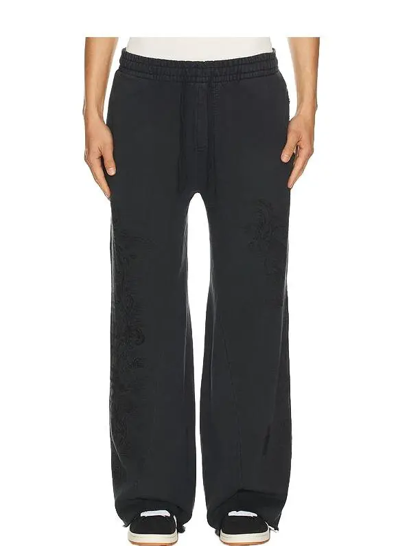 AFFLICTION Winged Up Sweatpants In Grey - Grey Vapor Wash