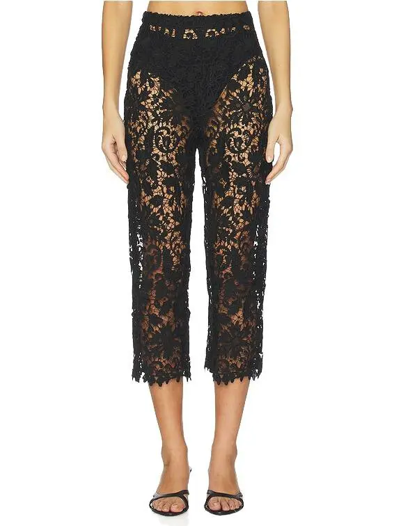 LA PORTE Gabrielle Lace Capri - Black