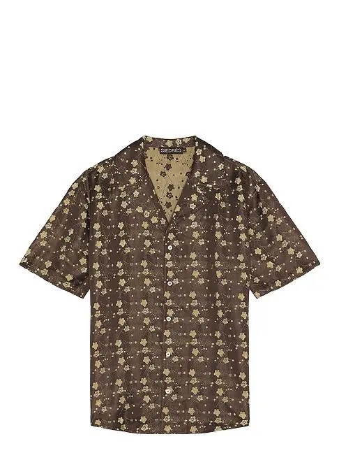 SIEDRES X Fwrd Resort Collar Short Sleeve Shirt In Chocolate - Multi