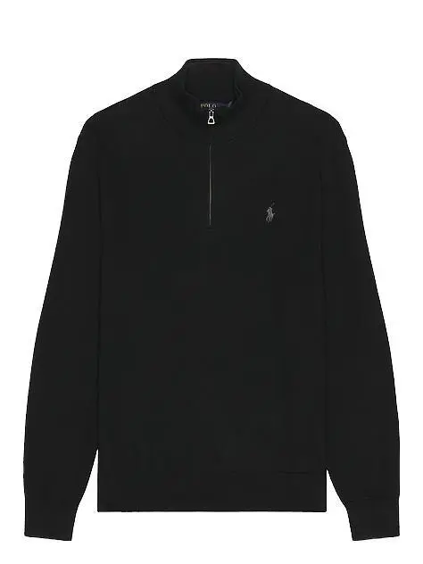 Polo Ralph Lauren Cotton 1/2 Zip Pullover Sweater - Black