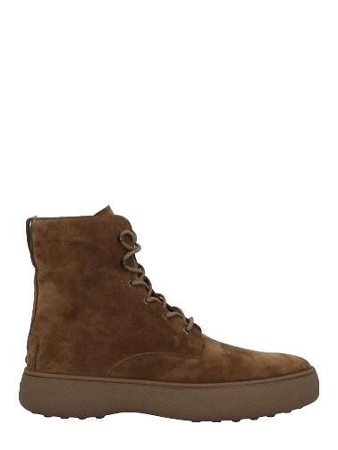 TOD'S Lace-up Leather Ankle Boots - Green