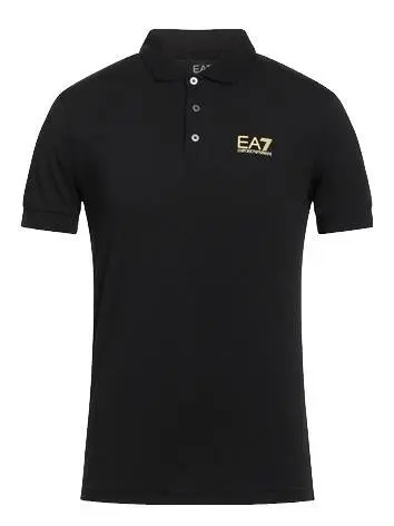 EA7 Polo Shirt Size Cotton, Elastane - Black