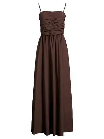 VICOLO Cotton Maxi Dress - Brown