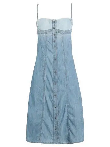DIESEL De-dressy Denim Midi Shirt Dress - Blue