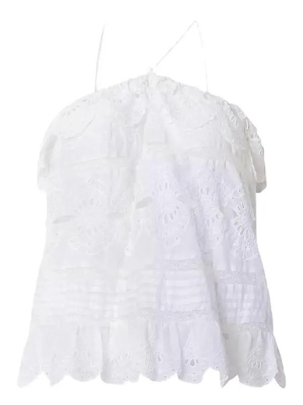 MARANT ETOILE Prisha Ruffled Top - White