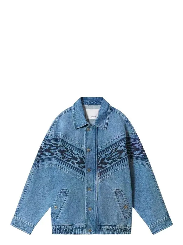 MARANT Julian Embroidered Denim Jacket - Blue