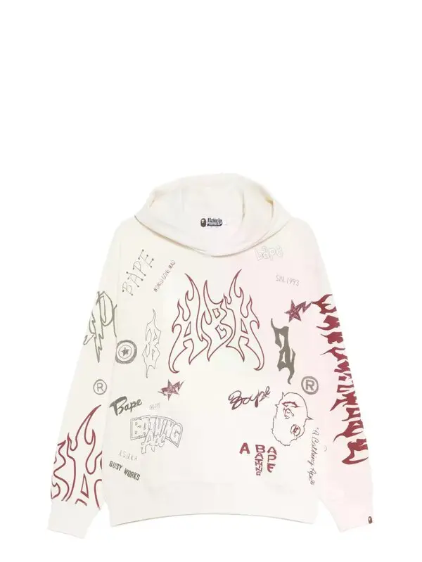 A BATHING APE Logo-print Hoodie - Neutrals
