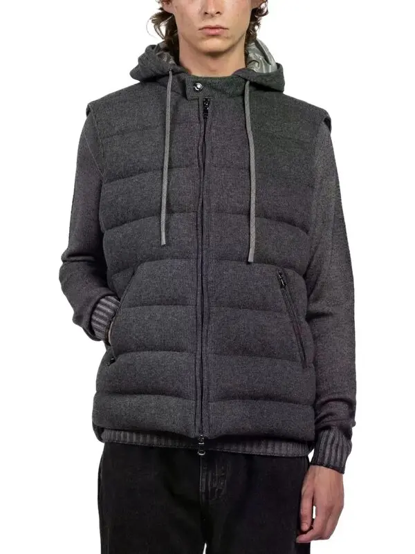 FRADI Hooded Padded Jacket - Grey