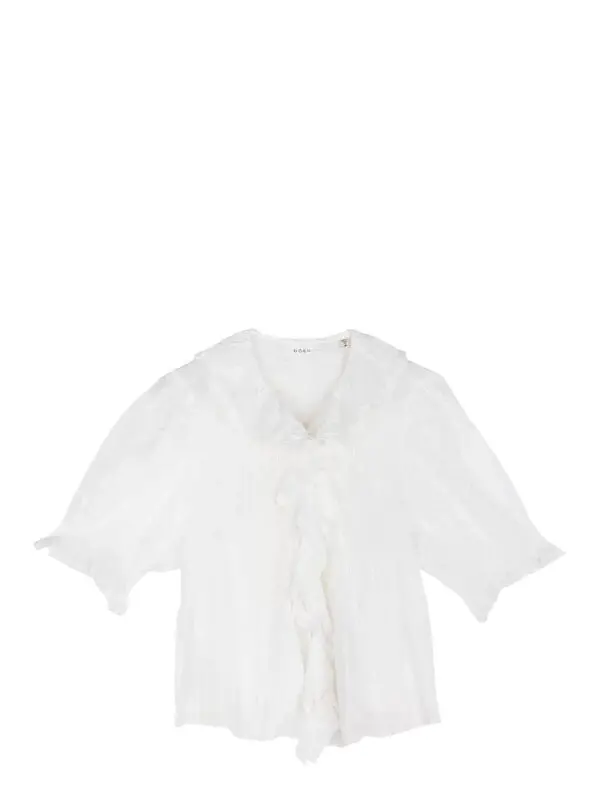 DÔEN Henri Ruffled Blouse - White