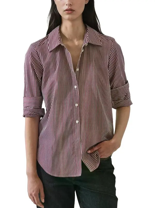 PATRICK ASSARAF Striped Buttoned Shirt - Red