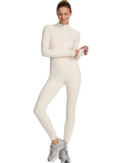 Victoria's Secret Vsx Wintertech™ Long Jumpsuit - White,ivory