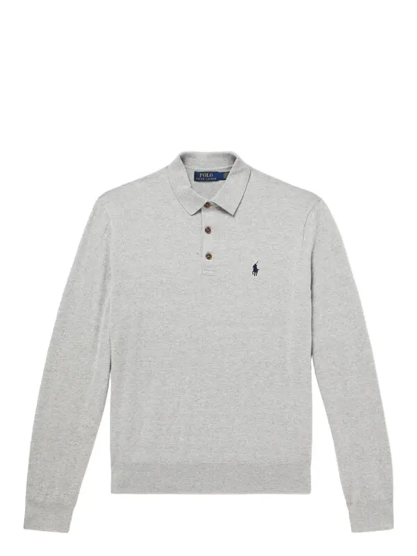 Polo Ralph Lauren Logo-embroidered Cotton Polo Shirt - Gray