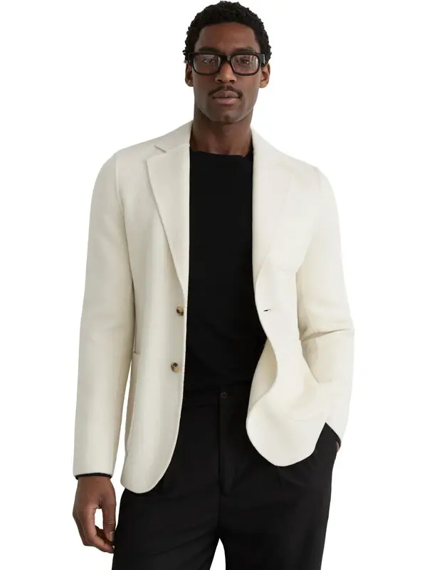 REISS Joseph Wool-blend Single-breasted Blazer Tailored-fit - Off White