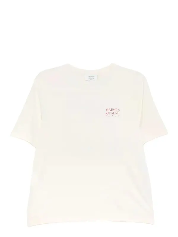Maison Kitsuné Logo-print Crew-neck T-shirt - Neutrals
