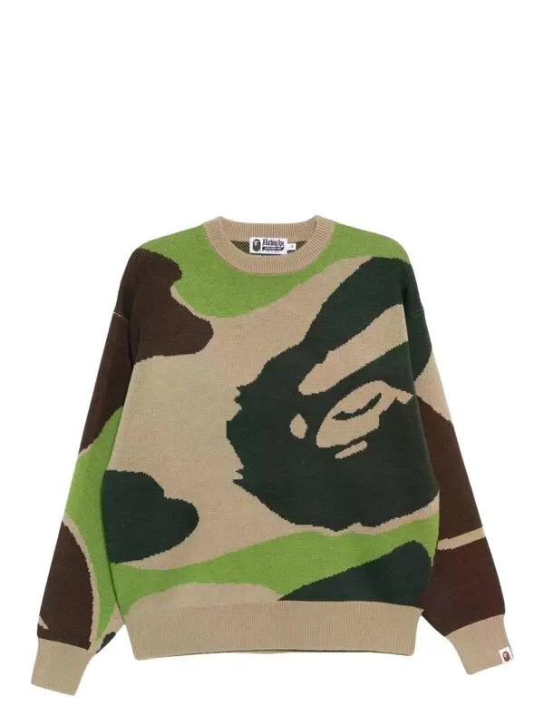 A BATHING APE Camouflage-print Jumper - Green