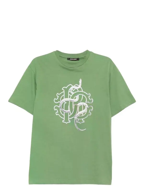 Roberto Cavalli Graphic-print Cotton T-shirt - Green