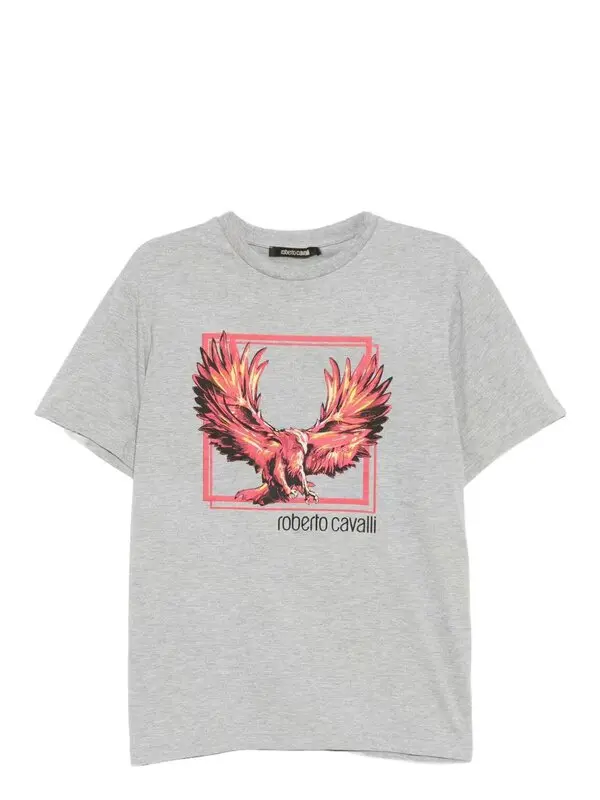 Roberto Cavalli Graphic-print Round-neck T-shirt - Grey