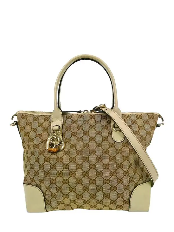 Gucci 2010s Heart Bit Gg Tote Bag - Neutrals