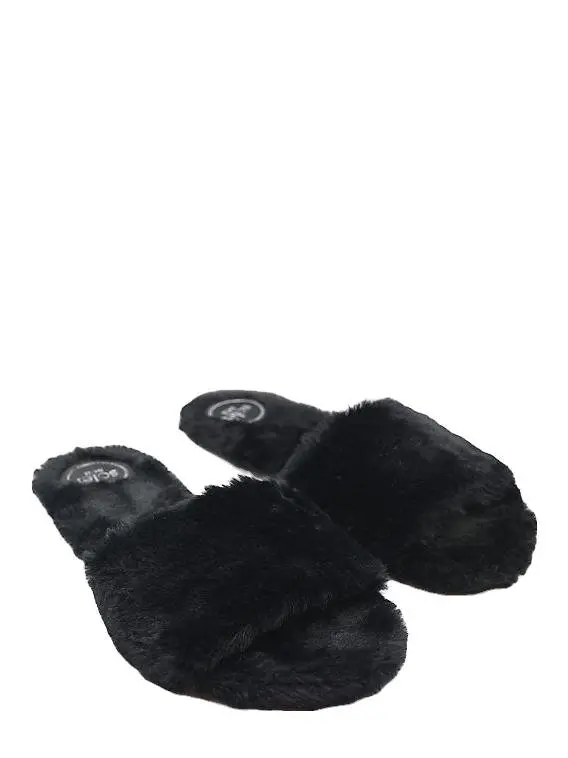 SOLEI SEA Averie Faux Fur Slippers - Black