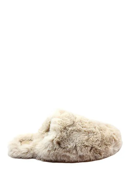 SOLEI SEA Wrigley Faux Fur Slippers - Cream