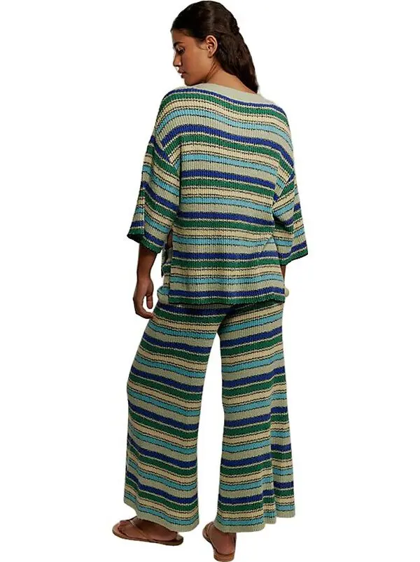 Free People Striped Knit Sweater Set - Sage Combo