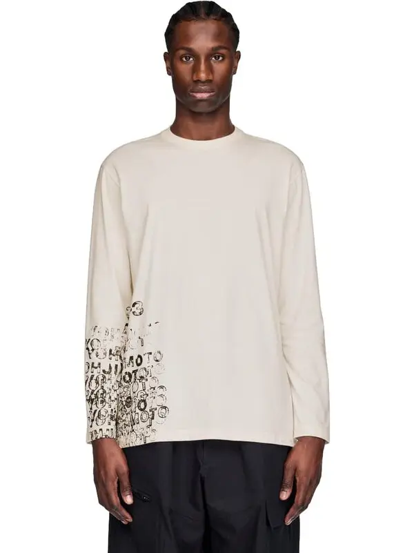 Adidas Y-3 Gfx Long Sleeve Tee - Chalk White