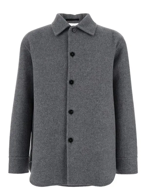 JIL SANDER Wool Jacket With Front Button Closure - Grey