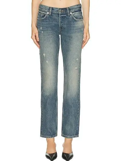 EB DENIM Low Rise Straight Leg Jeans - Fieldstone