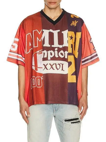 Amiri Spliced Oversized Tee - Red