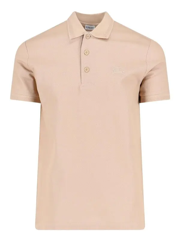 Burberry Check" Polo Shirt - Beige