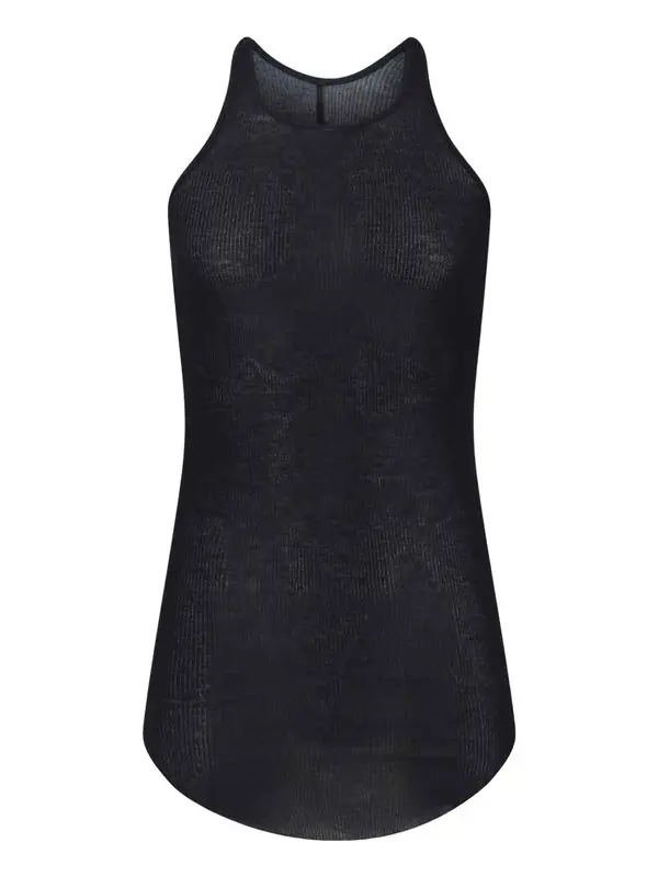 Rick Owens Ribbed Tank Top - Black