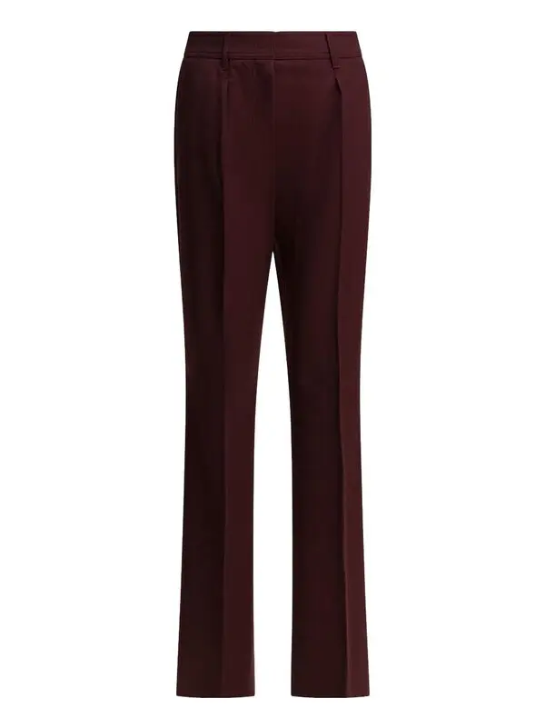 Max Mara Wool Gabardine Trousers - Red