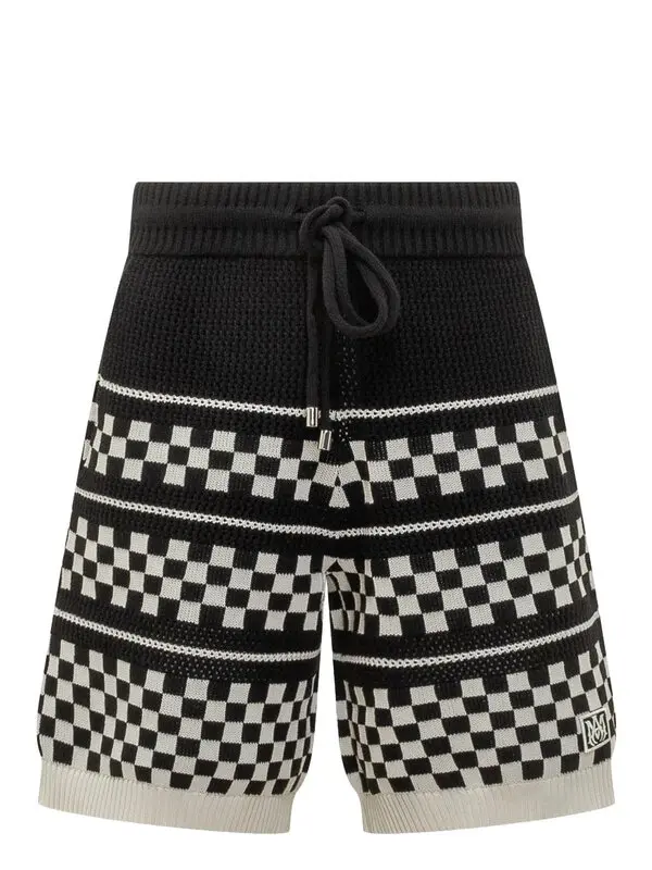 Amiri Checkered Mesh Shorts - Black
