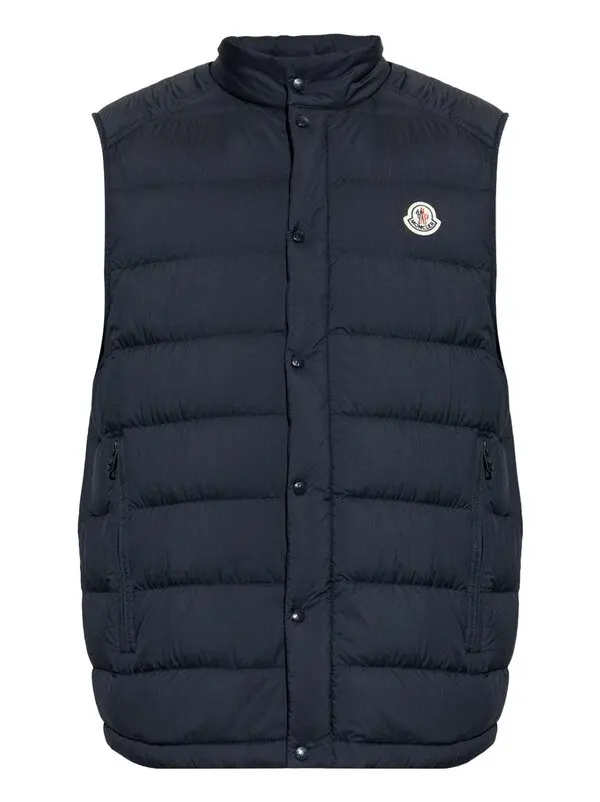 Moncler Quilted Down Vest - Navy Blue