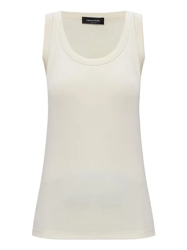 Fabiana Filippi Ribbed Tank Top - Cream