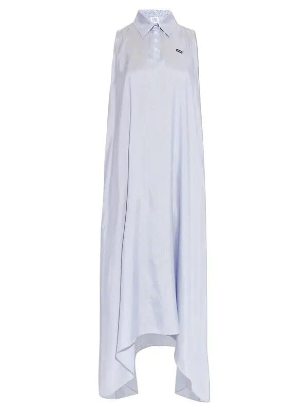 Vetements Loose-fit Sleeveless Silk Dress - Light Blue