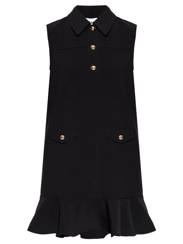 GANNI Sleeveless A-line Dress - Black