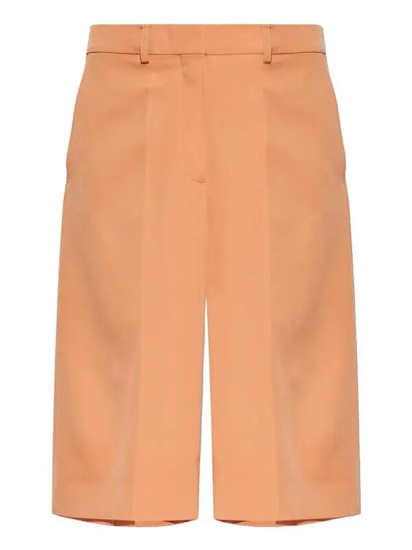 Stella McCartney Wool Pleated Shorts - Orange