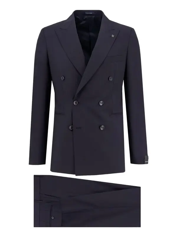 Tagliatore Doublebreasted Virgin Wool Suit - Blue