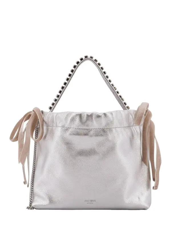 JIMMY CHOO Mini Drawstring Crossbody Bag - Silver